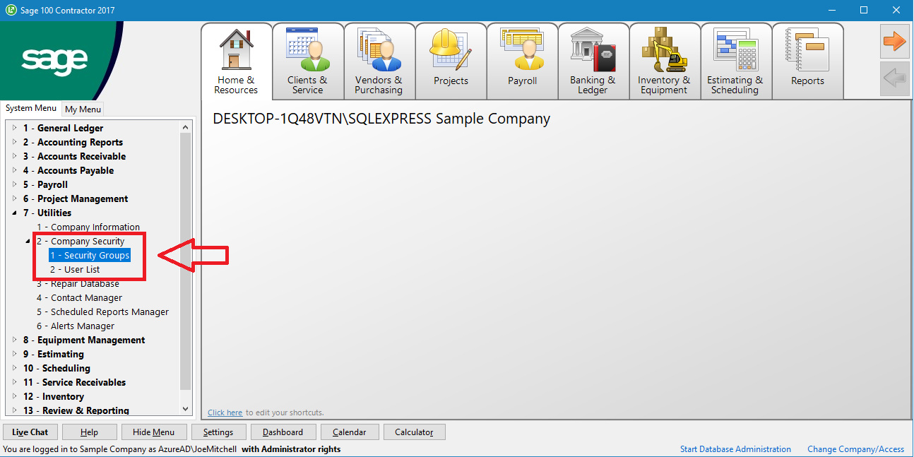 Using the Sage 100 Contractor Integration